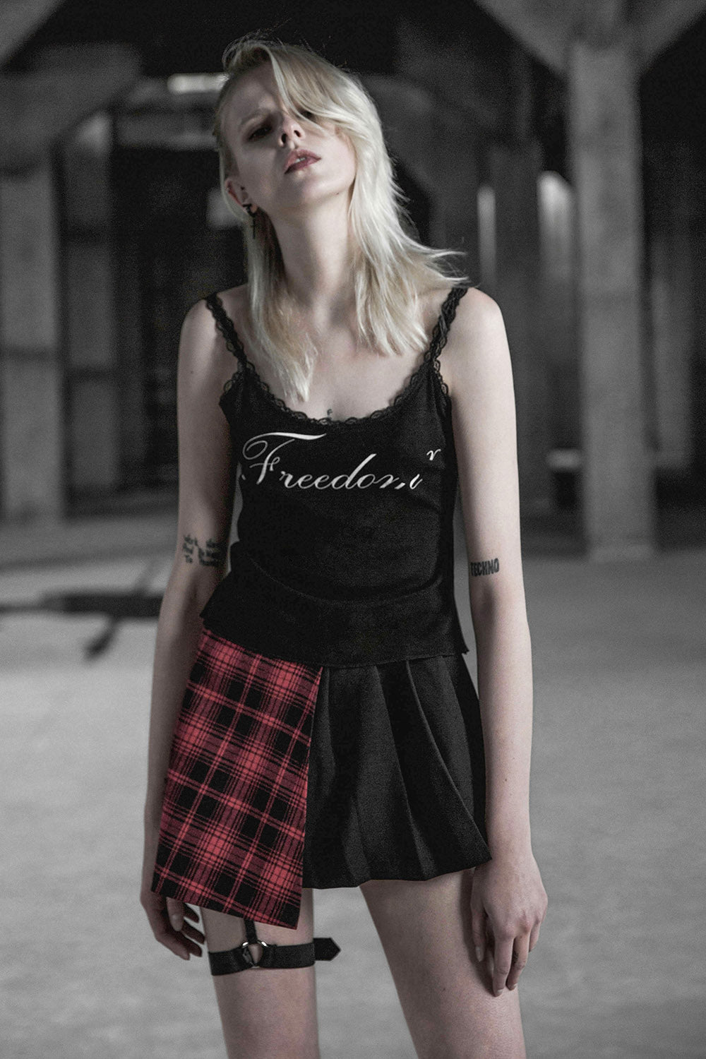 Split Personality Pleated Skirt Vampirefreaks