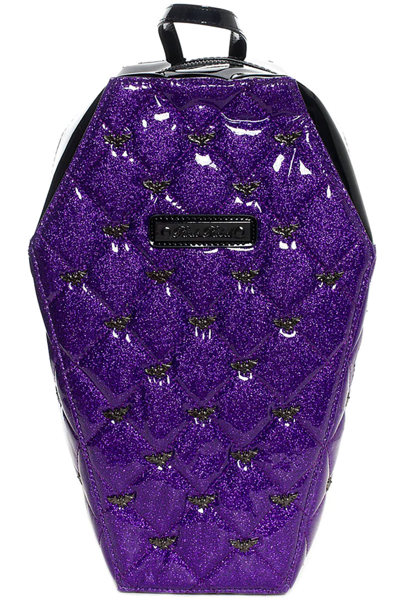 Mina Quilted Bat Coffin Backpack [Purple] – VampireFreaks