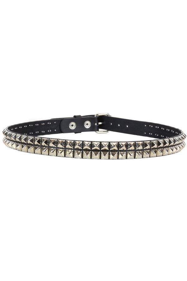 2 Rows Punk Pyramid Stud Belt [SILVER] – VampireFreaks