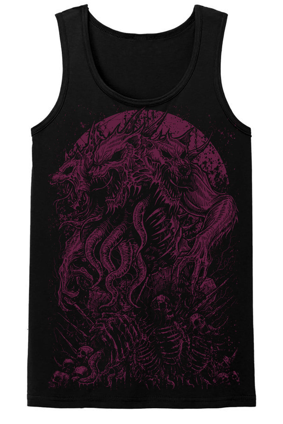 Three-Headed Werewolf T-shirt [WINE RED] – VampireFreaks