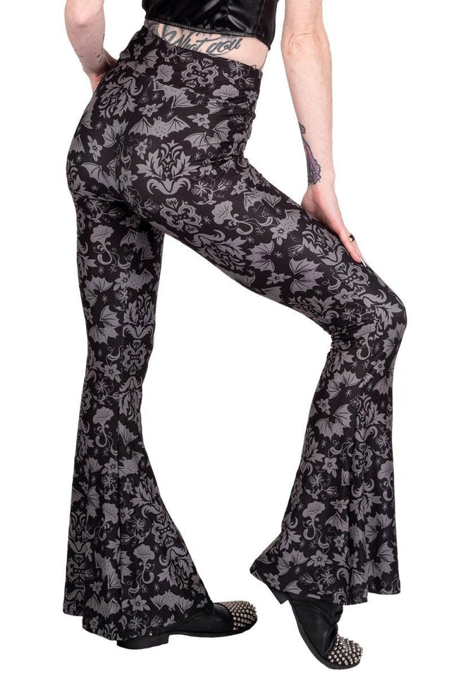 Victorian Damask Bat Hellz Bellz Bell Bottoms – VampireFreaks