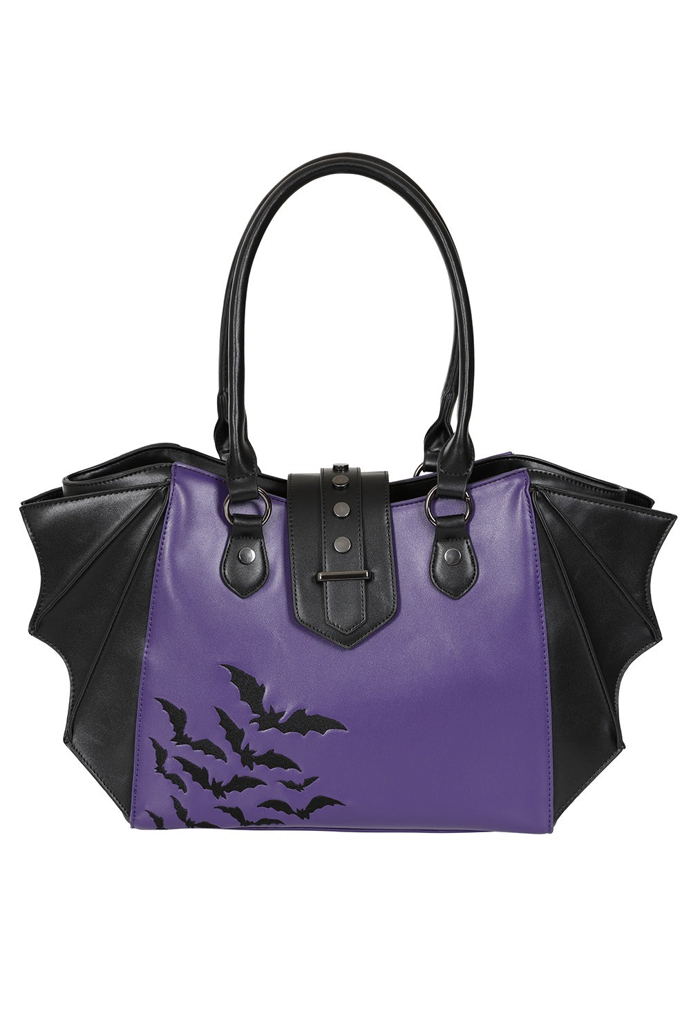 Embroidered Bats Handbag [Purple/Black] – VampireFreaks