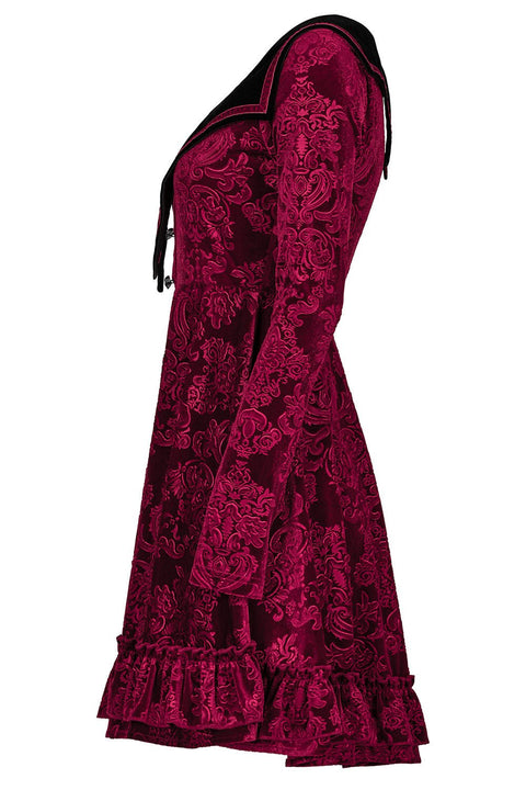 Bloodletting Velvet Dress [VAMP RED] – VampireFreaks
