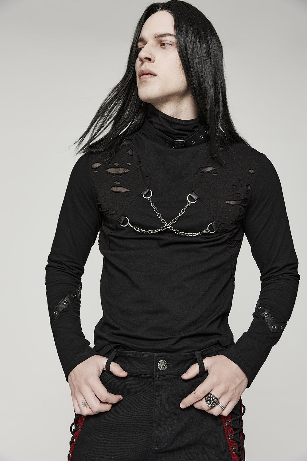 Death Hunter Distressed Top – VampireFreaks