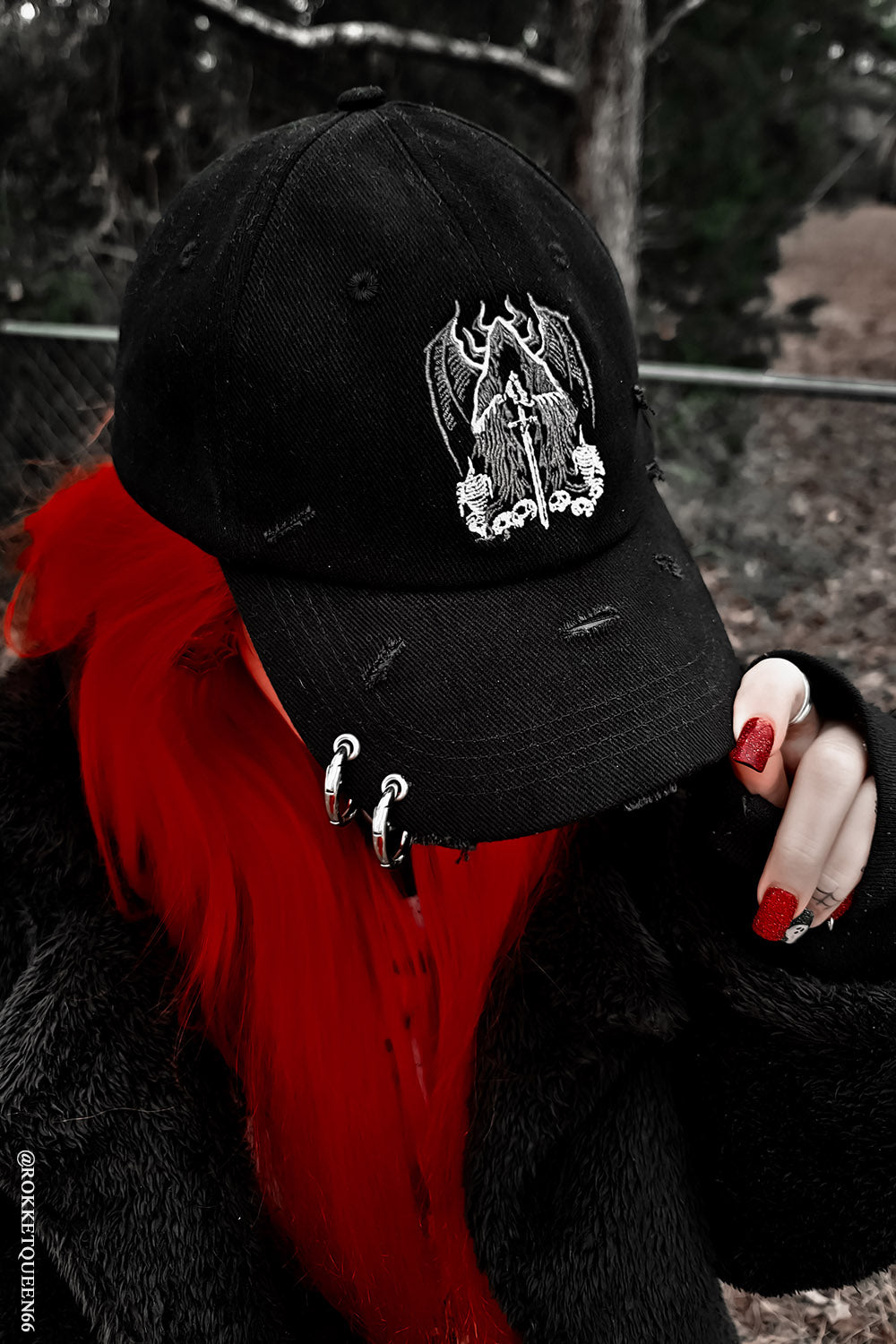 Grim Reaper Pierced Baseball Cap – VampireFreaks