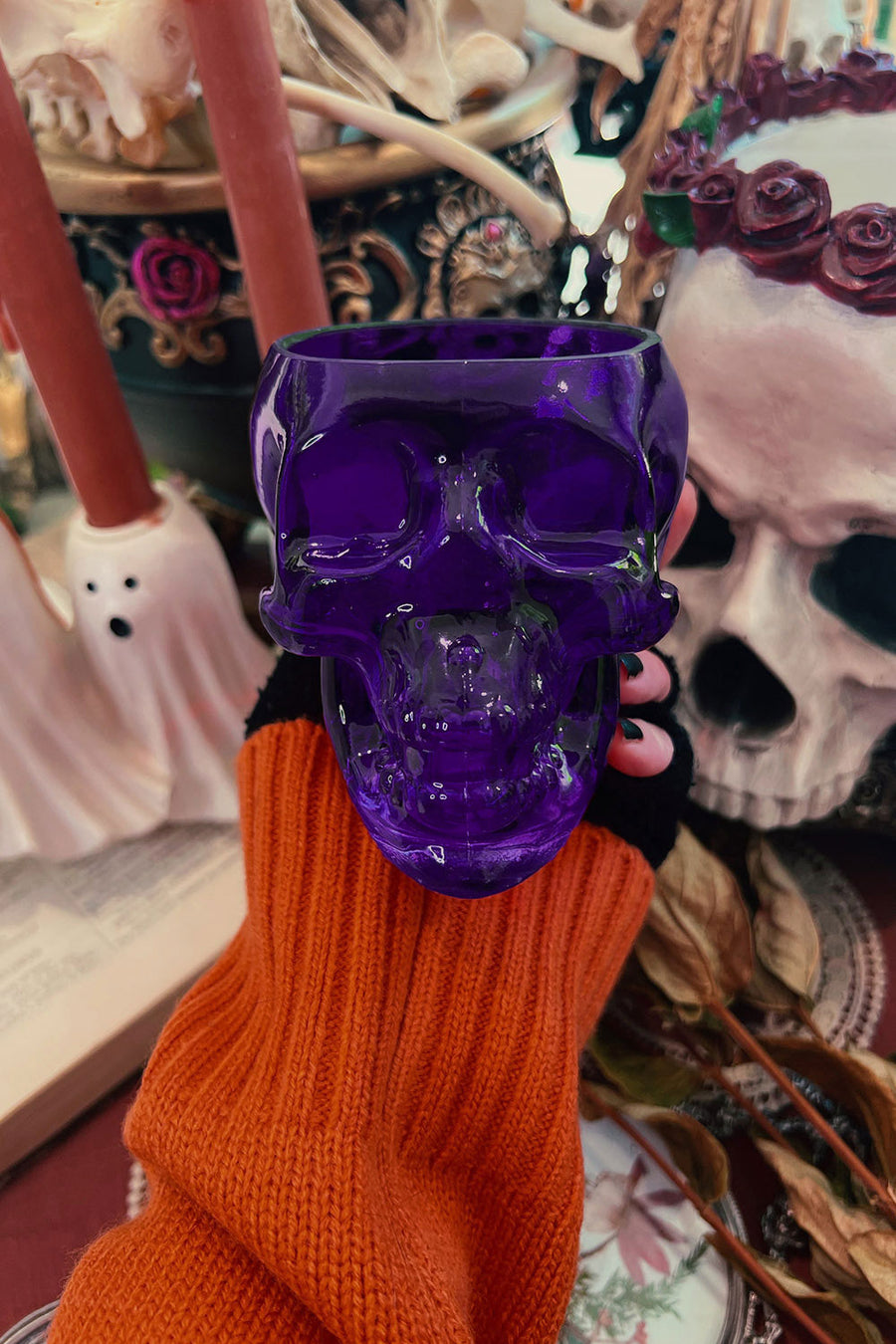 Skull Drinking Glass [Deep Purple] – VampireFreaks