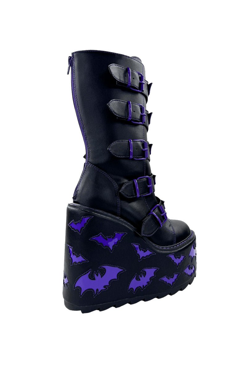Dune Bat Platform Boots [BLACK/PURPLE] – VampireFreaks