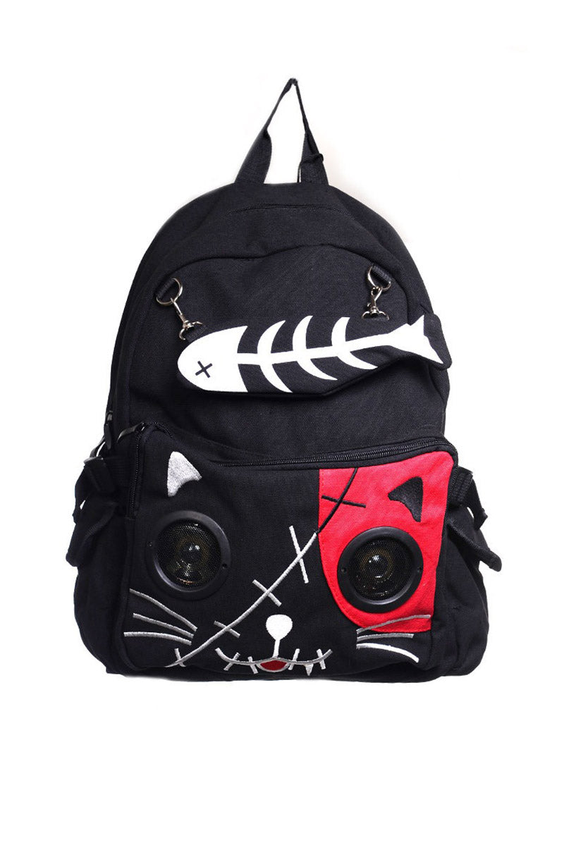 Zombie Kitty Speaker Backpack [Black/Red] – VampireFreaks