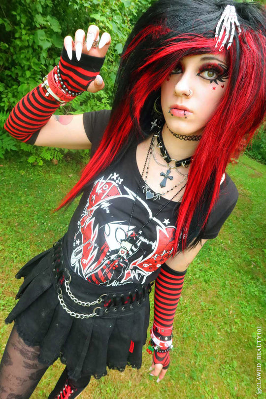 Emo Clothes at VampireFreaks! Skinny Jeans, Mini Skirts, & Plaid Pants