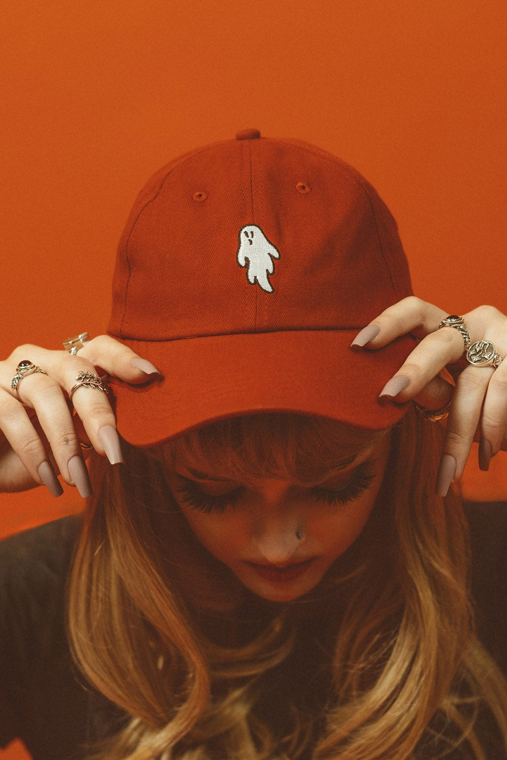 Pumpkin Ghostie Dad Hat [PUMPKIN ORANGE] – VampireFreaks