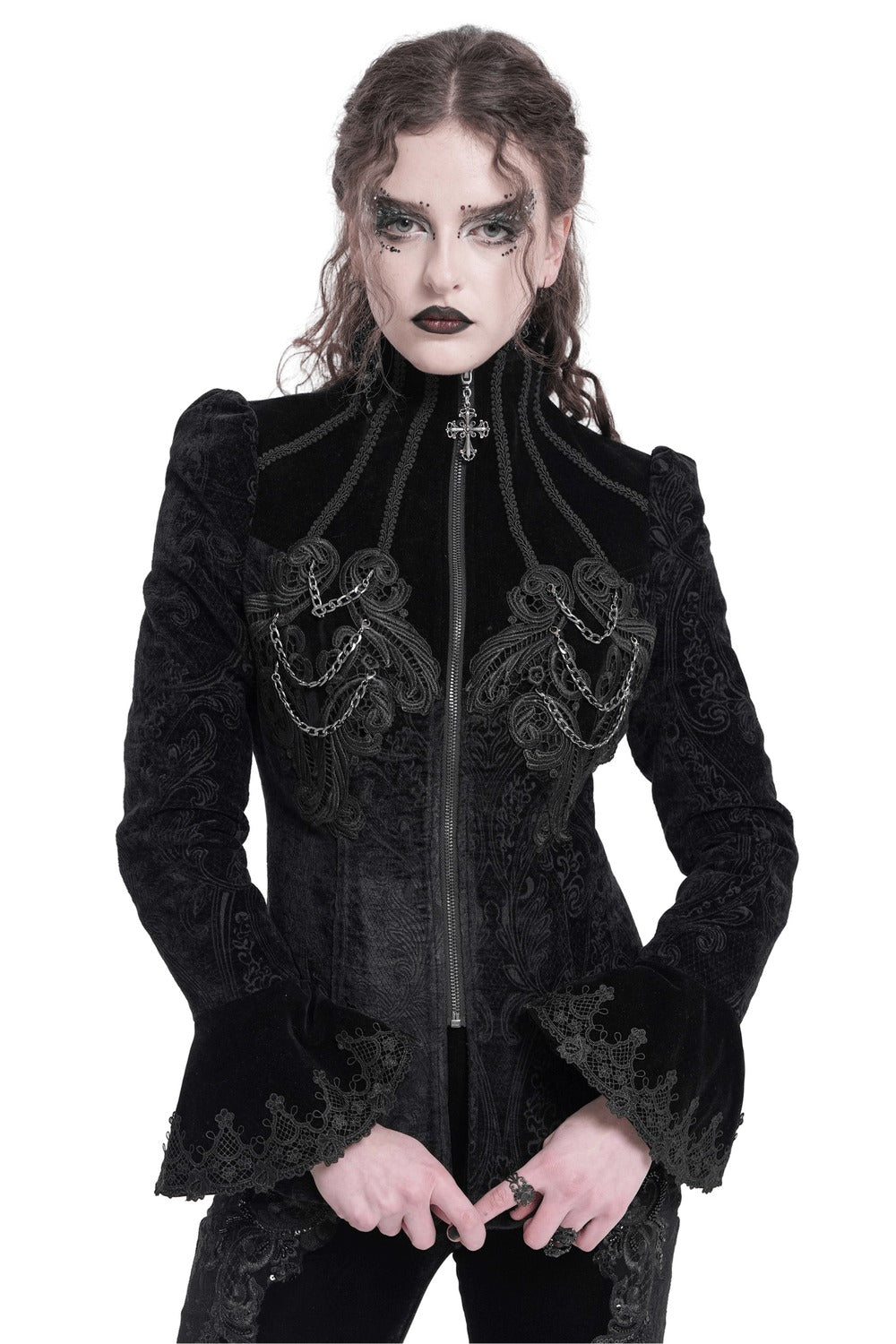 Royalcore Puffed Shoulder Embroidered Jacket – VampireFreaks