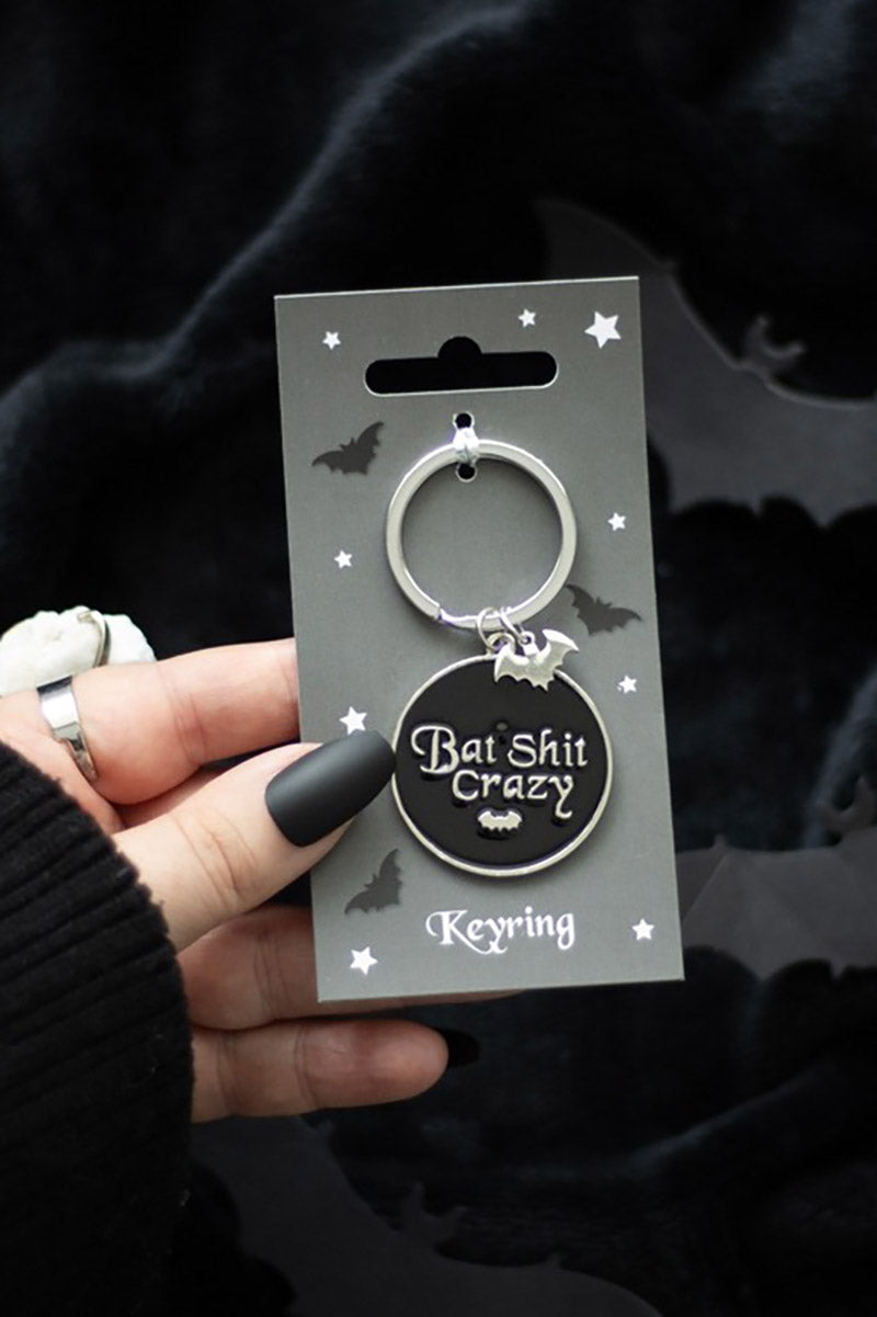 Round Bat Shit Crazy Keyring – VampireFreaks