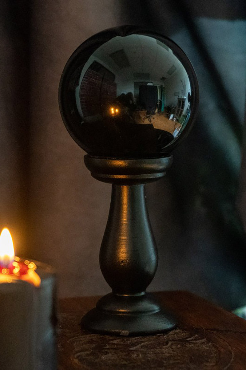 Small Black Crystal Ball on Stand – VampireFreaks