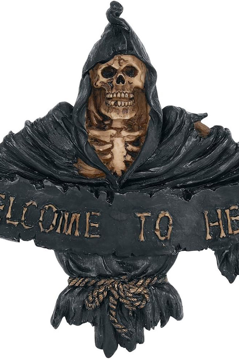 Welcome To Hell Grim Reaper Hanging Sign – VampireFreaks