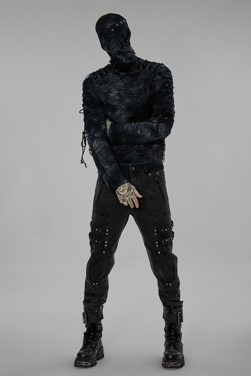 Inmate 999 Distressed Top [BLUE/BLACK] – VampireFreaks