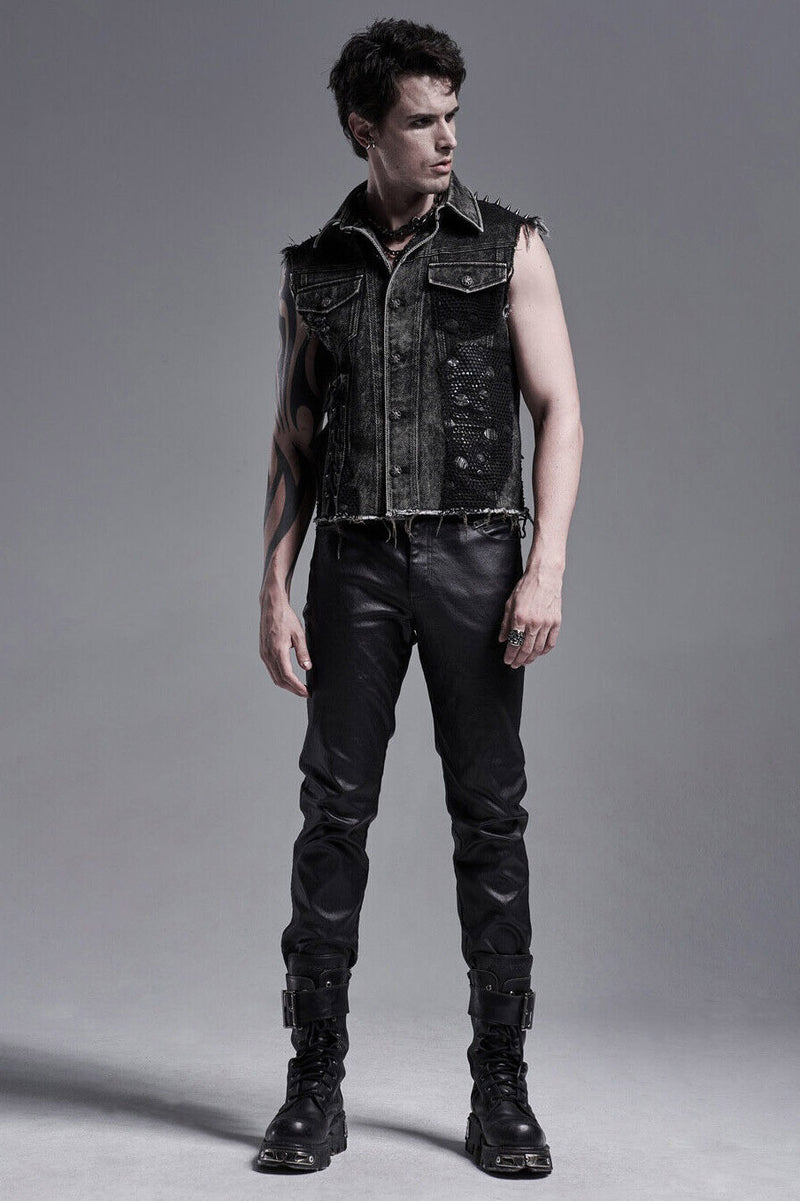 Scavenger Denim Spiked Vest – VampireFreaks
