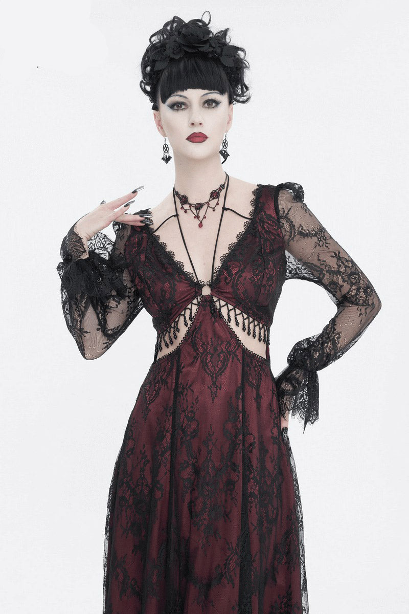 Blood Burgundy Beaded Goth Dress – VampireFreaks