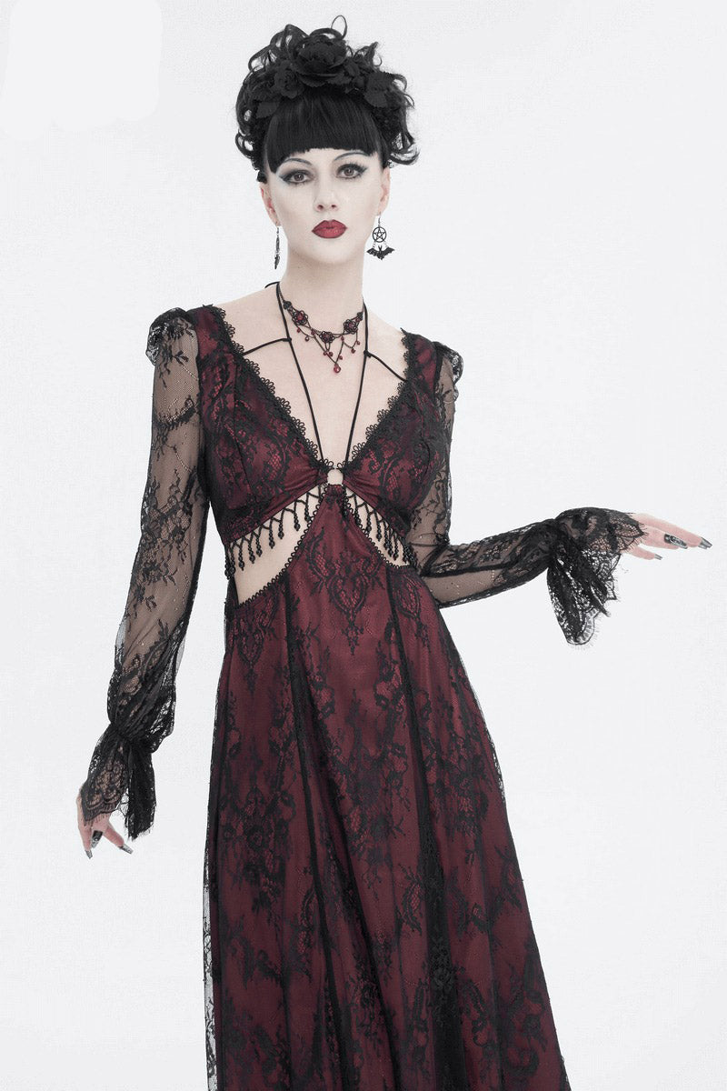 Blood Burgundy Beaded Goth Dress – VampireFreaks