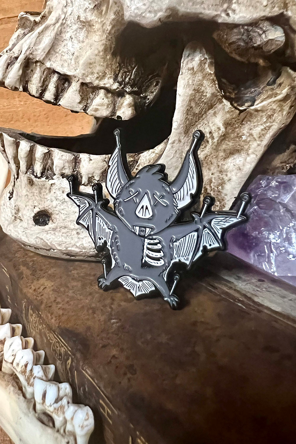 Taxidermy Bat Enamel Pin – VampireFreaks