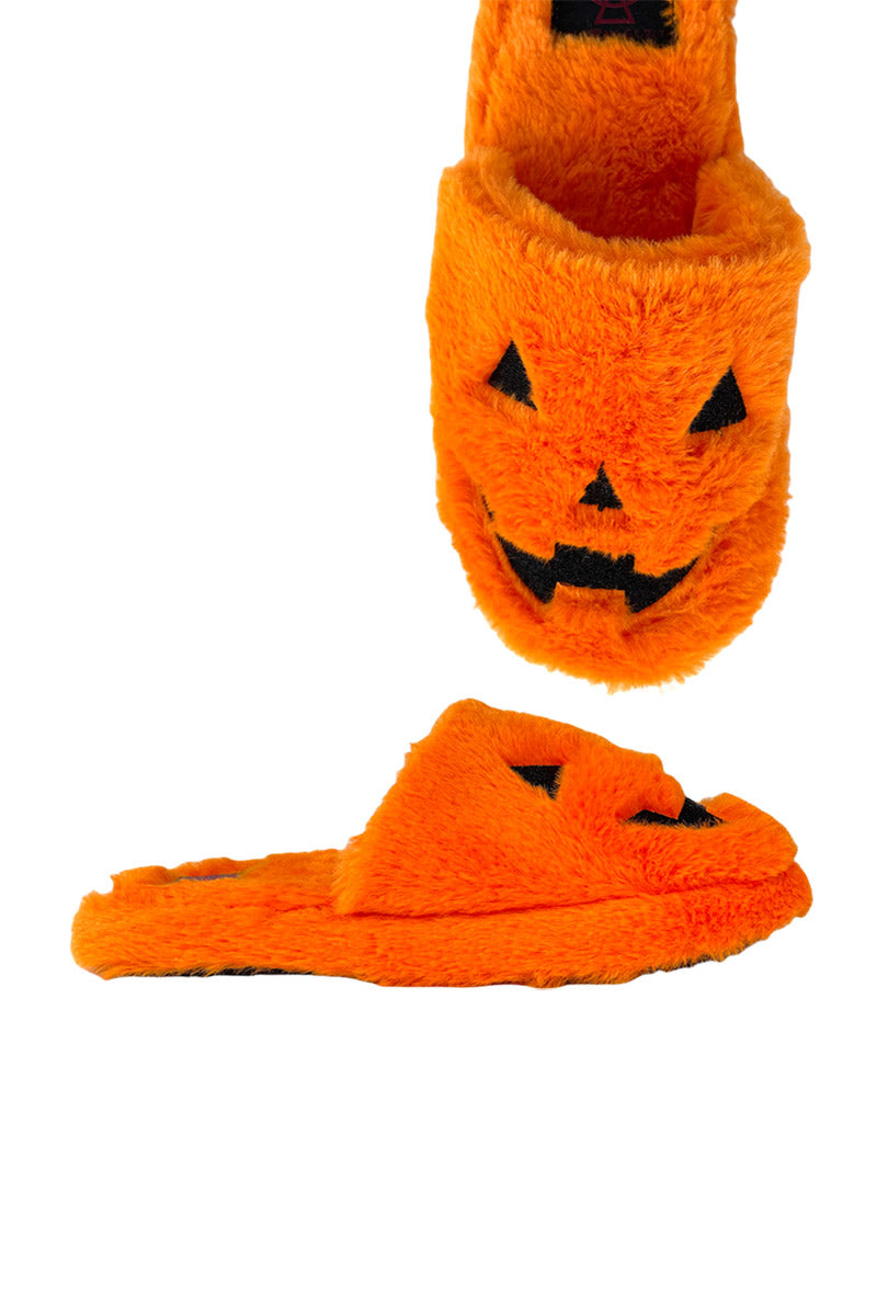 Orange Kreepy Kozy Jack Slippers [ORANGE/BLACK] – VampireFreaks