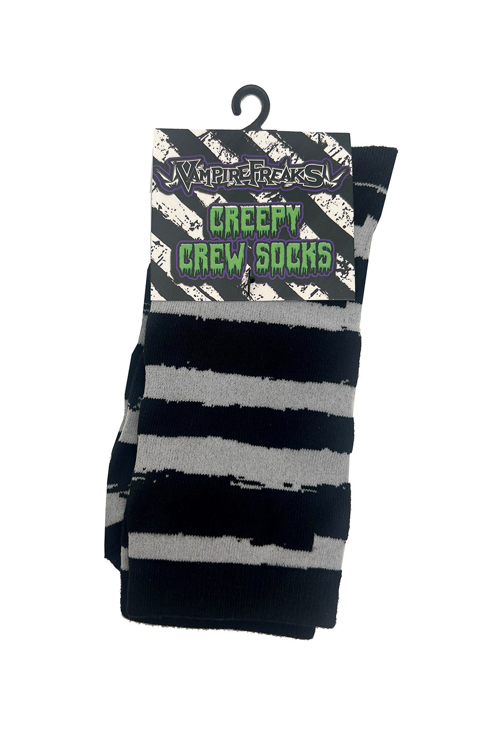 Creepy Crew Socks [Bone/Black Stripes] – VampireFreaks