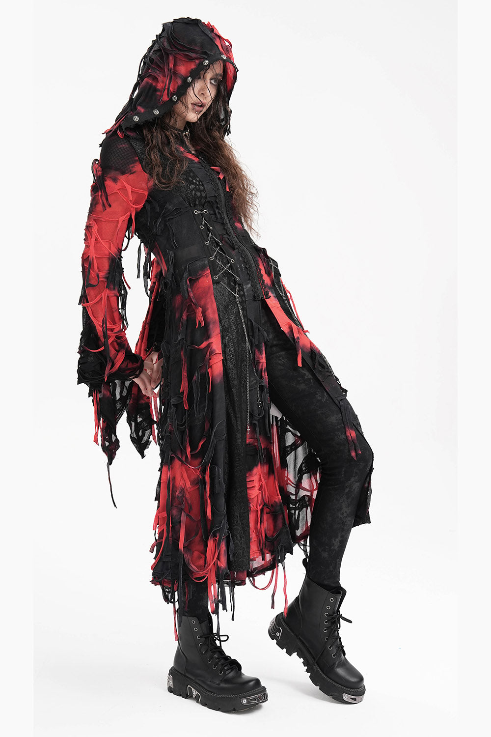 Scavenger Shredded Hooded Cardigan – VampireFreaks