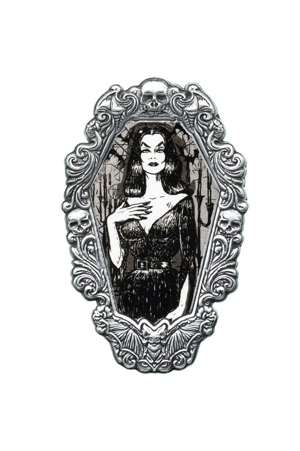 Vampira Gorey Gothic Frame Enamel Pin – VampireFreaks