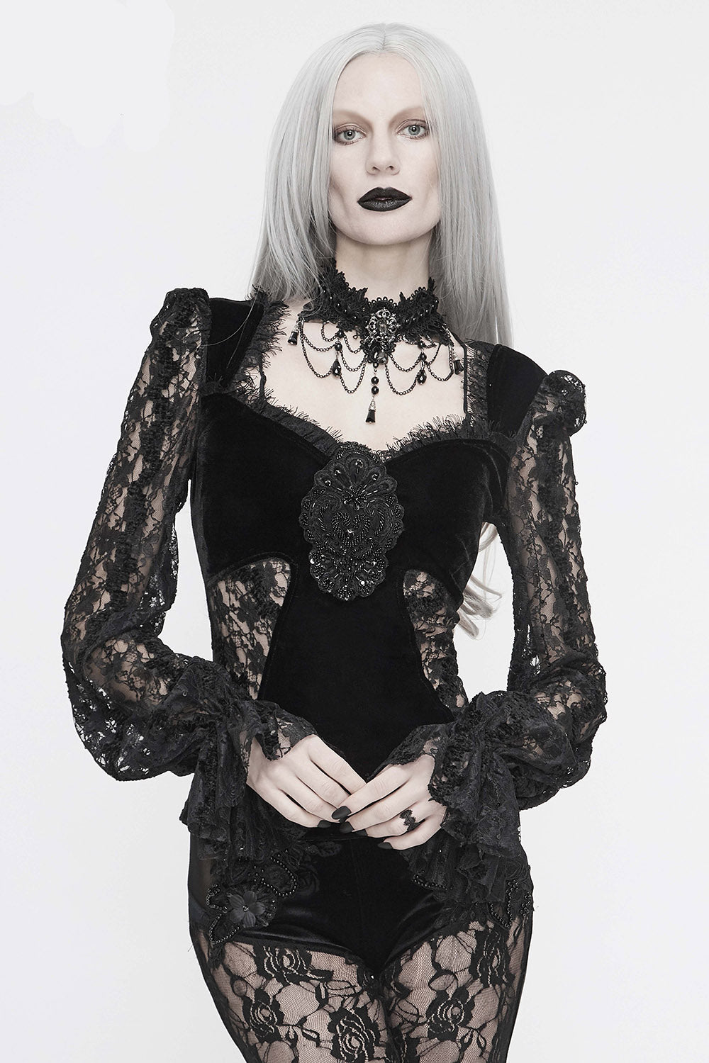 Nosferatu Lace Sleeve Gothic Top – VampireFreaks