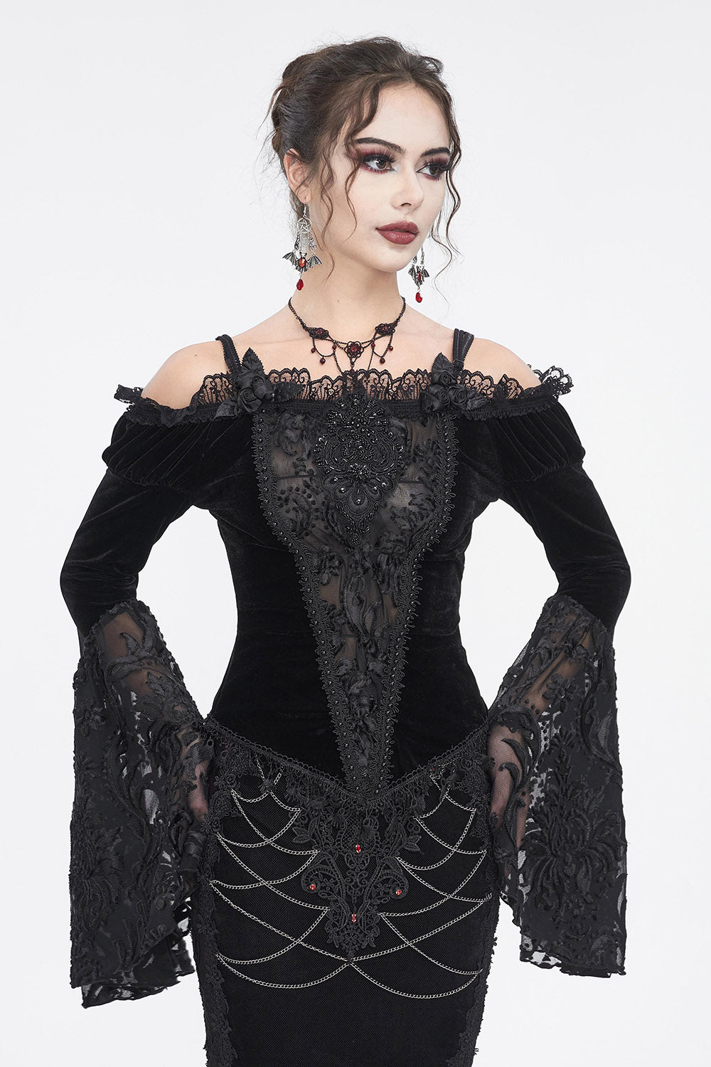 Edwardian Flared Sleeve Velvet Top – VampireFreaks