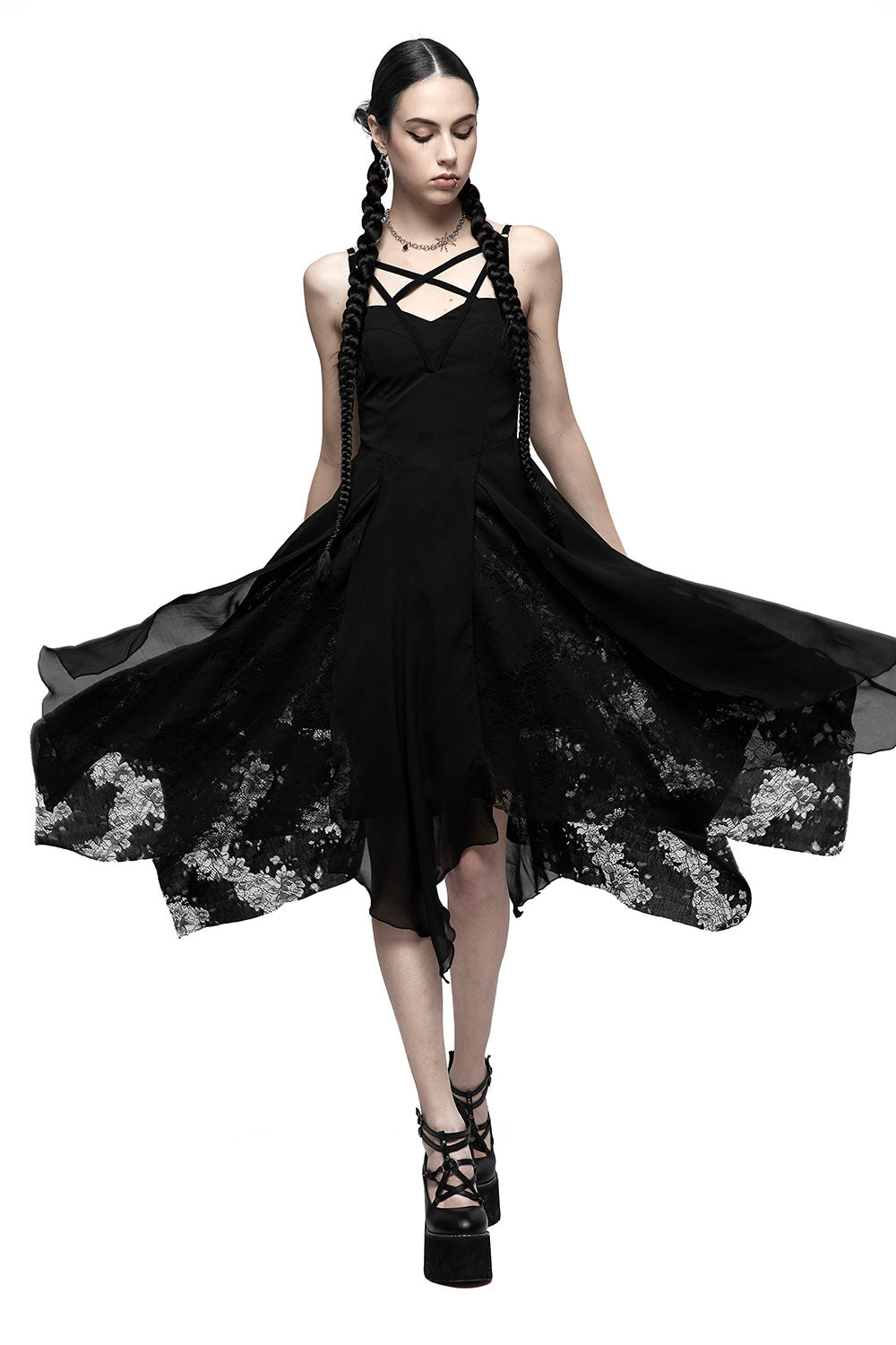 Spellcaster Chiffon Dress – VampireFreaks