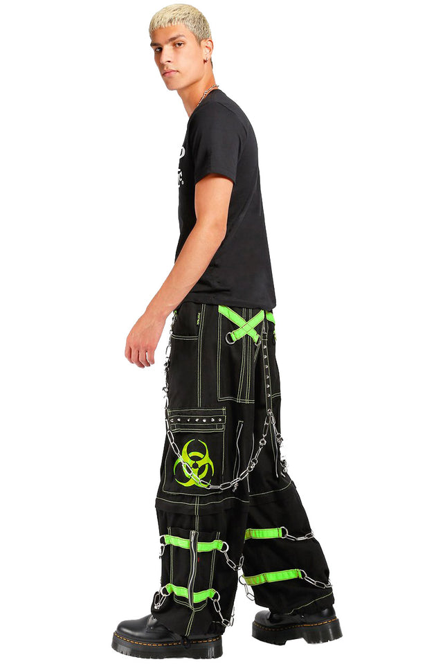 Tripp Biohazard Zip Off Pants [BLACK/LIME] – VampireFreaks