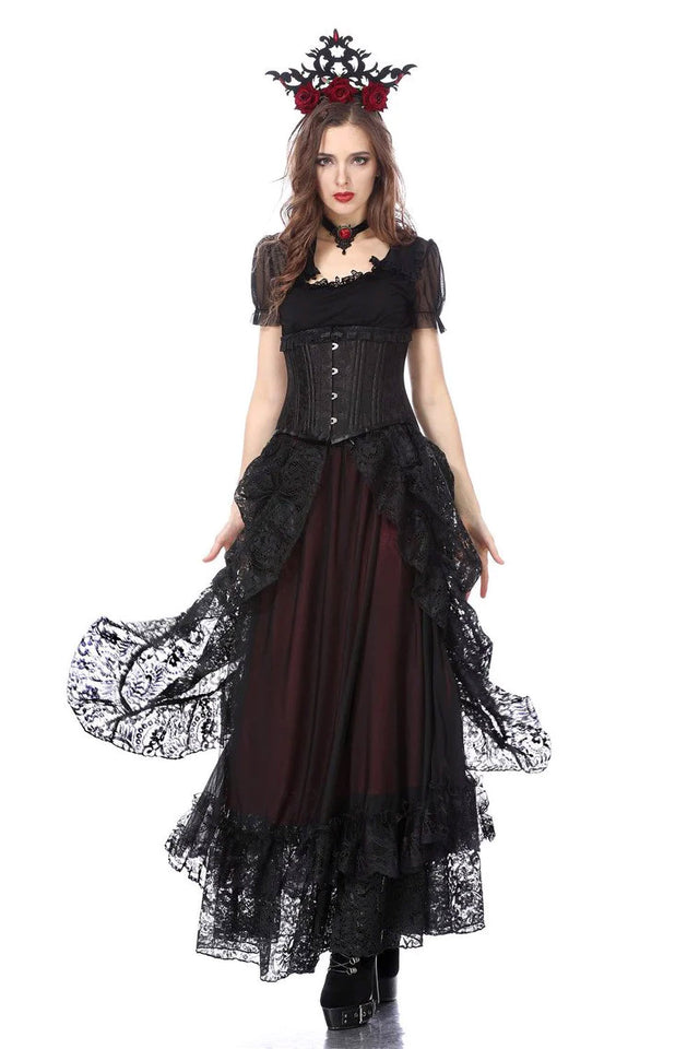 Vampire Goth Maxi Skirt [Red] – VampireFreaks