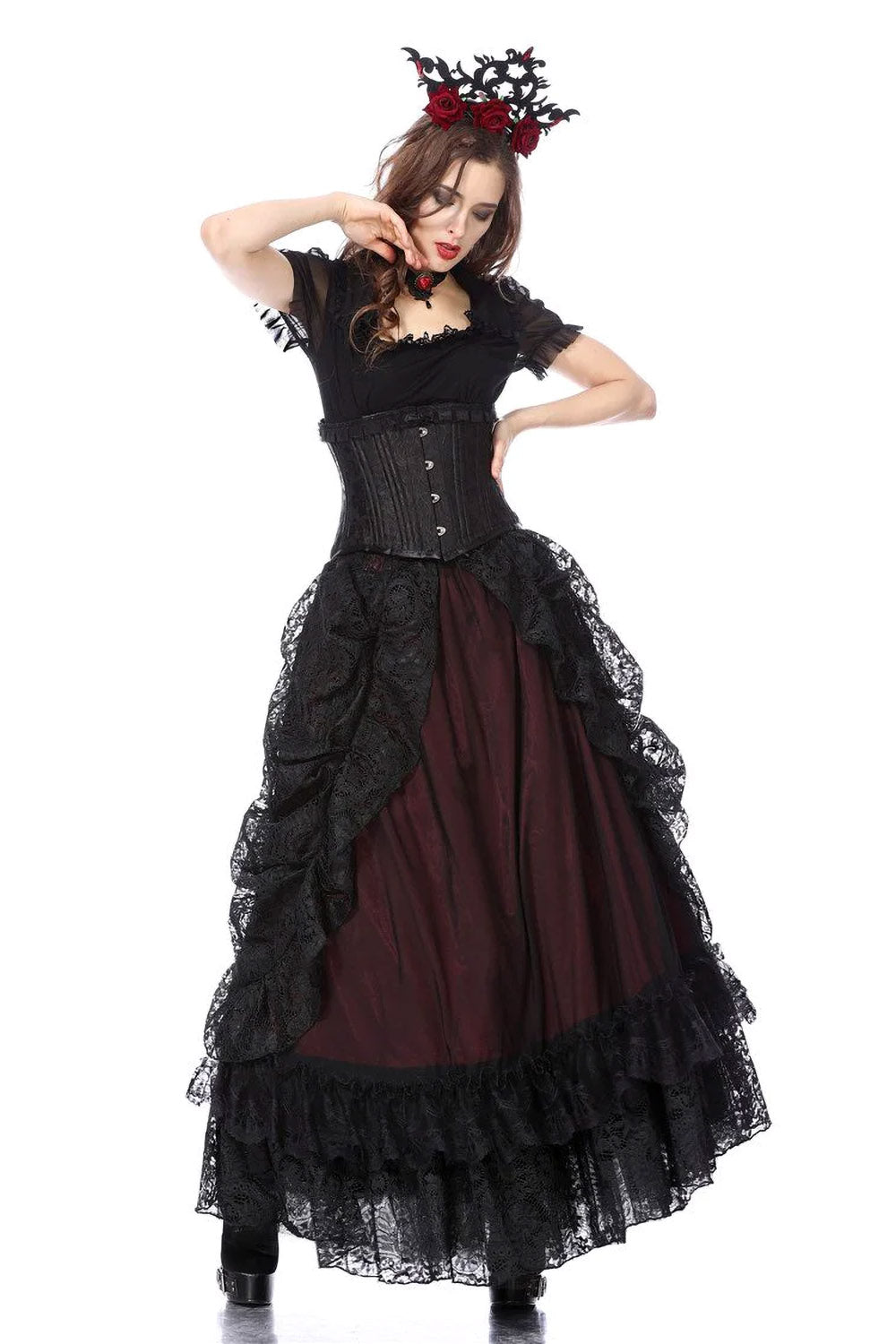 Vampire Goth Maxi Skirt [RED] – VampireFreaks