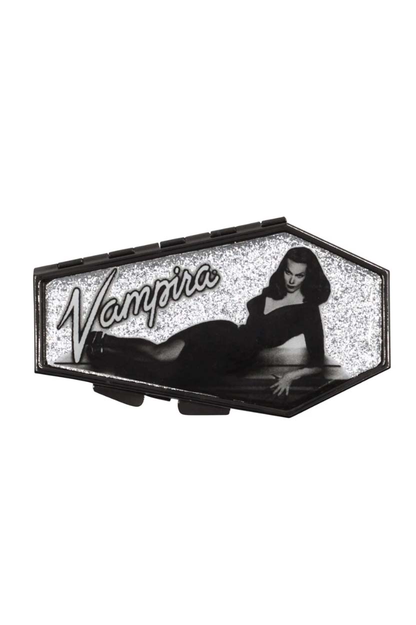 Vampira Silver Glitter Coffin Compact – VampireFreaks