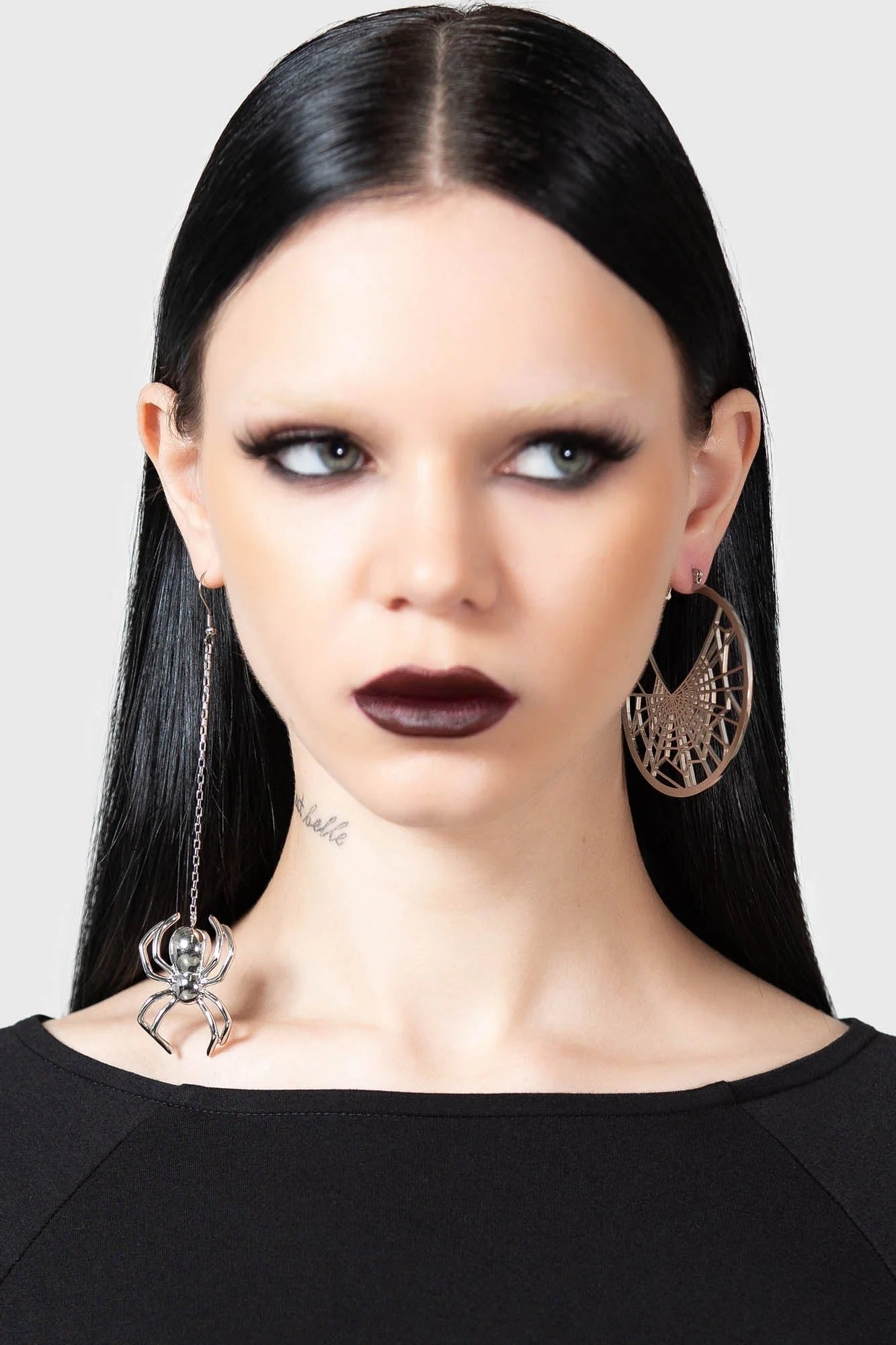Vicious Web Hoop Earrings – VampireFreaks