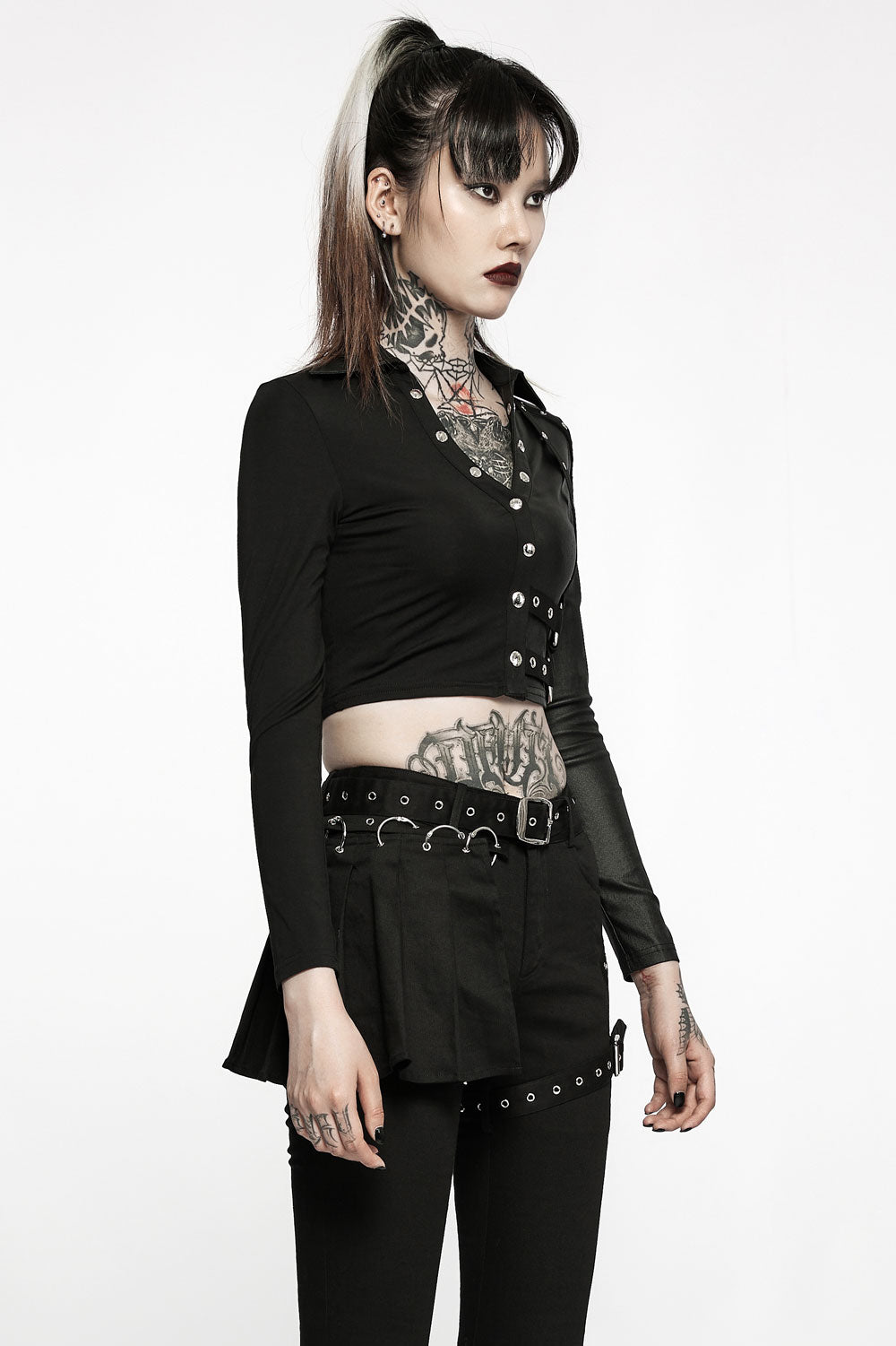 Split Personality Crop Top Vampirefreaks
