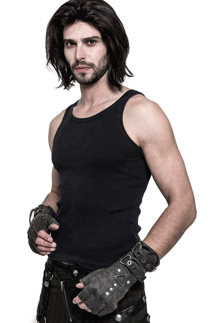 Men's Steampunk Fingerless Gloves [Gray] – VampireFreaks