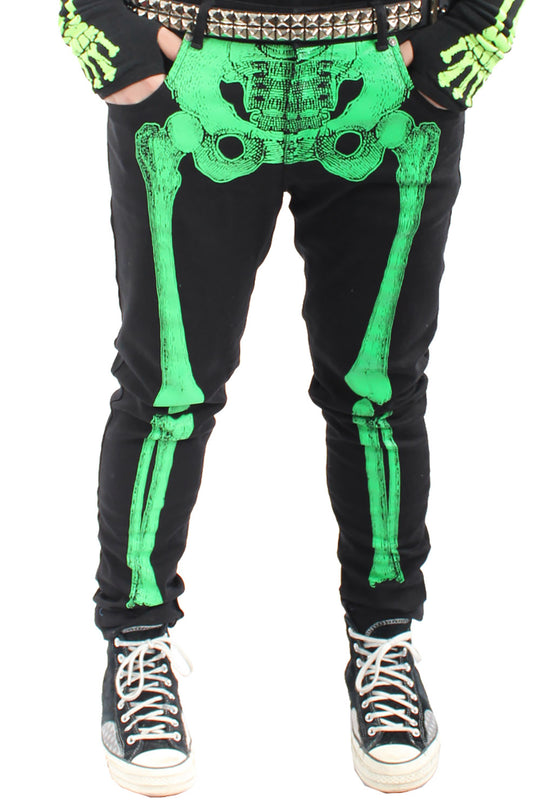 Skeleton Jeans [Unisex] [Green Bone] – VampireFreaks