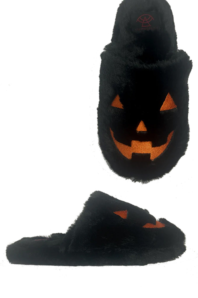Kreepy Kozy Jack Slippers [BLACK/ORANGE] – VampireFreaks