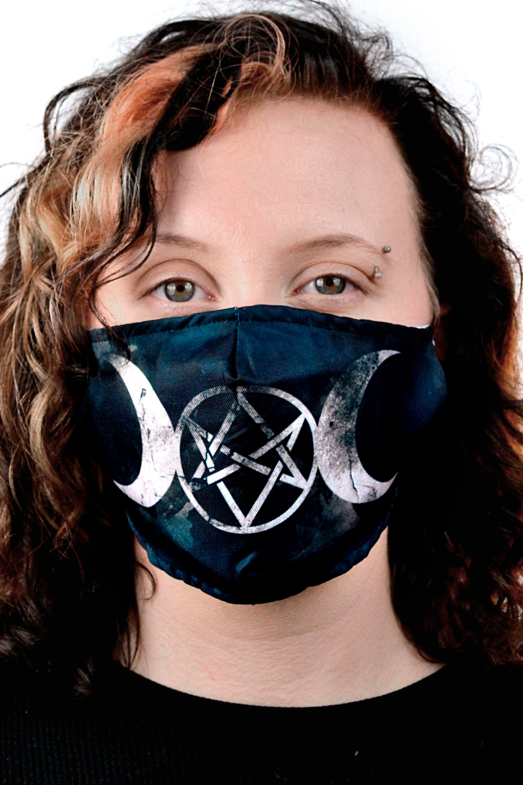 Moon Goddess Unicursal Hexagram Face Mask – VampireFreaks